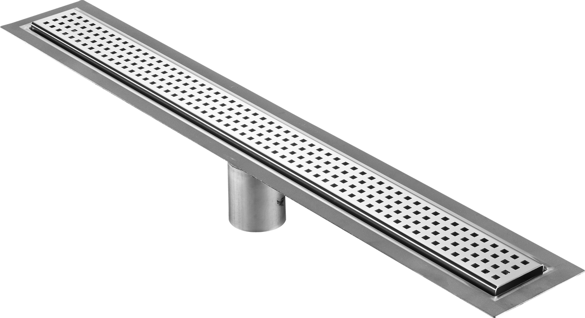 31 Inch Linear Drain Square Design Polished Finish, Drains Unlimited ...