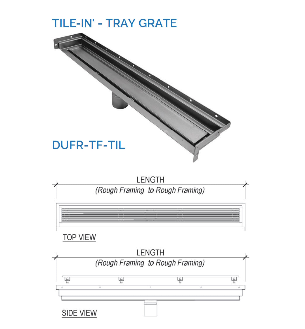 36 Inch Tile-in Wall Mounted Three Side Return Flange Linear Floor ...