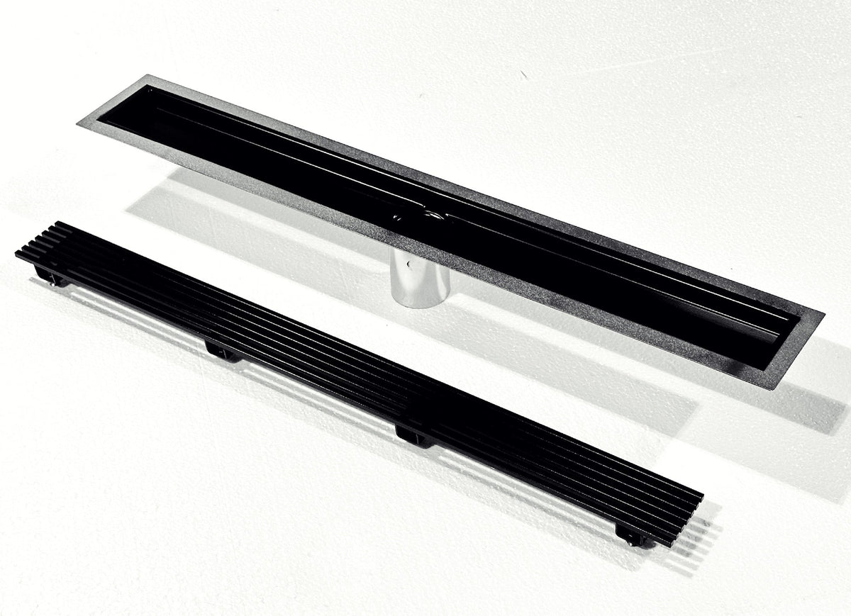 43 Inch Black Linear Shower Drain Wedge Wire Design, Drains Unlimited ...