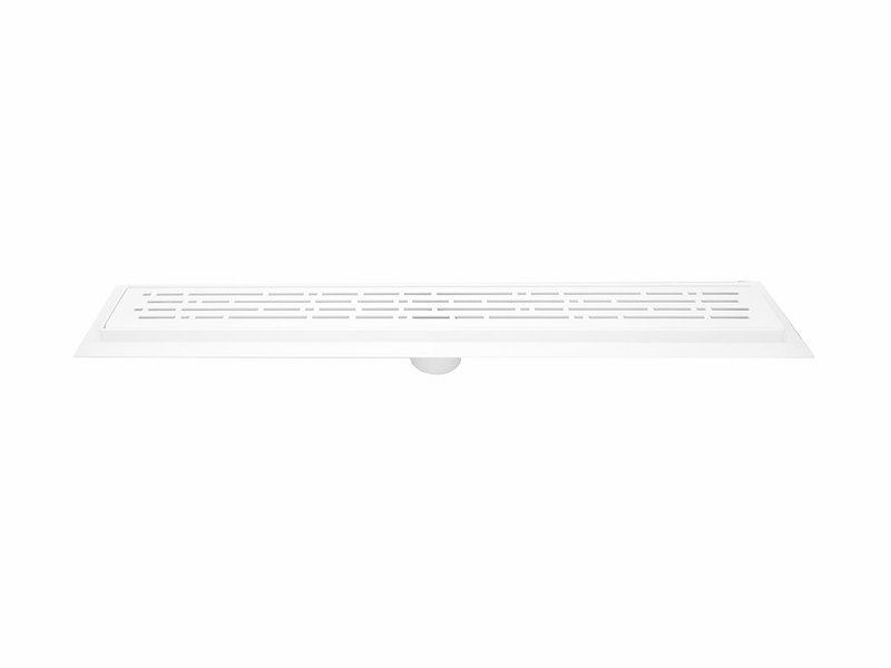 16 Inch Matte White Linear Shower Drain, Broken Lane Design by SereneD ...