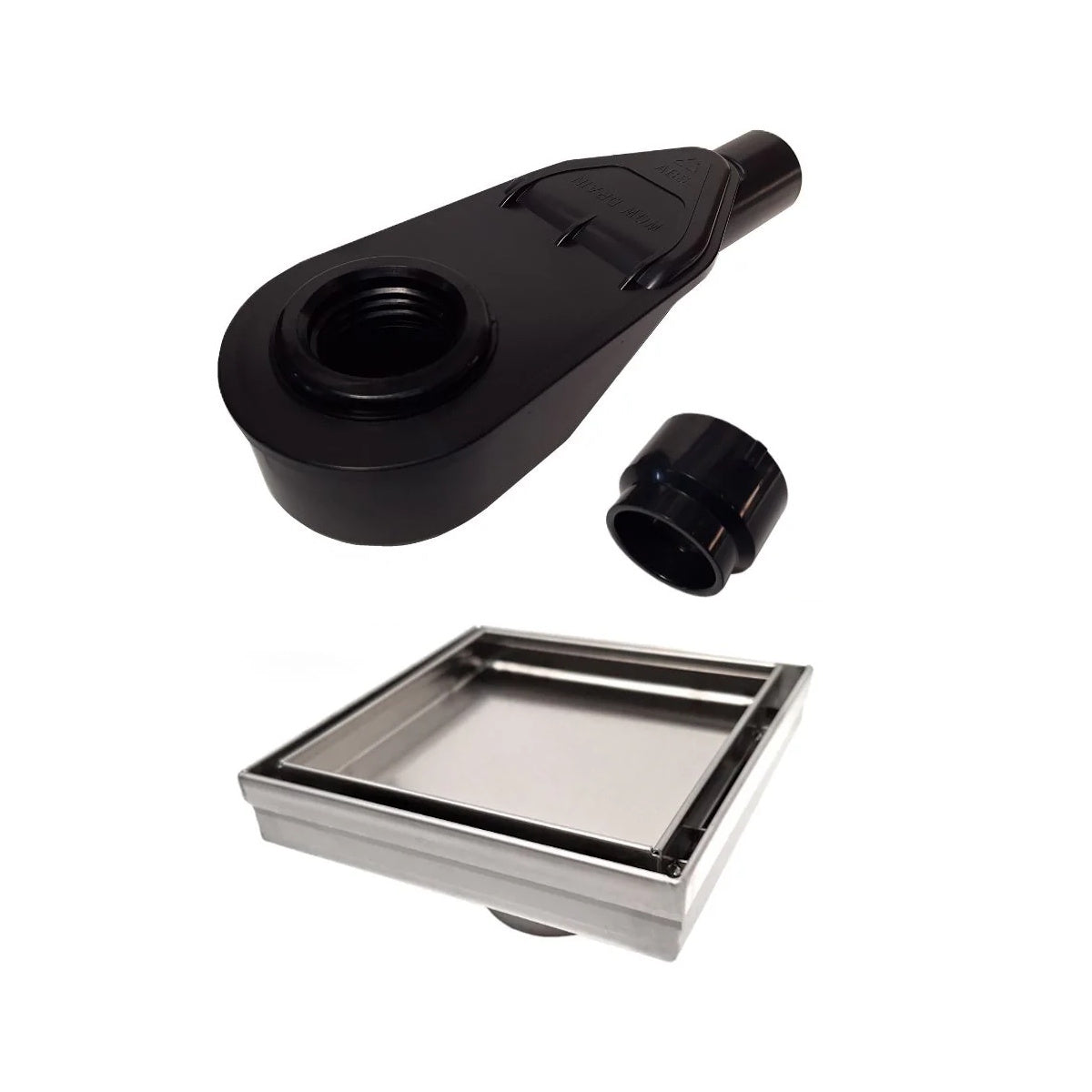 SereneDrains 5" Square Tile Insert Drain with ABS Side Discharge Kit ...