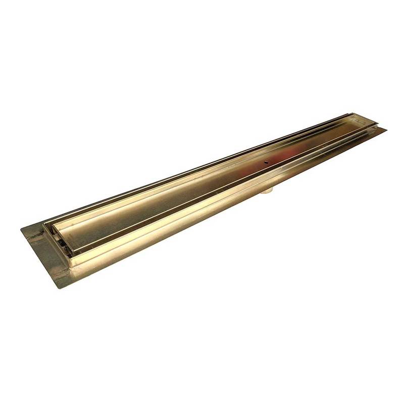 Satin Gold Tile Insert Linear Drains with Horizontal Side Outlet ...