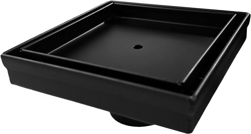 Matte Black Tile Insert Square Shower Drain 5 Inch, SereneDrains ...