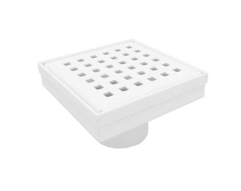 Square Drains, SereneDrains White 4 Inch Shower Drain Traditional ...