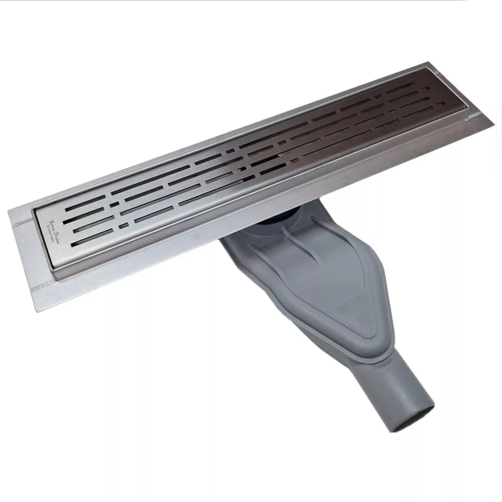 SereneDrains Brushed Linear Drain with Horizontal Side Outlet Discharge ...