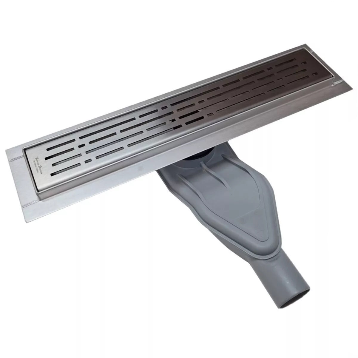SereneDrains Brushed Linear Drain with Horizontal Side Outlet Discharge ...