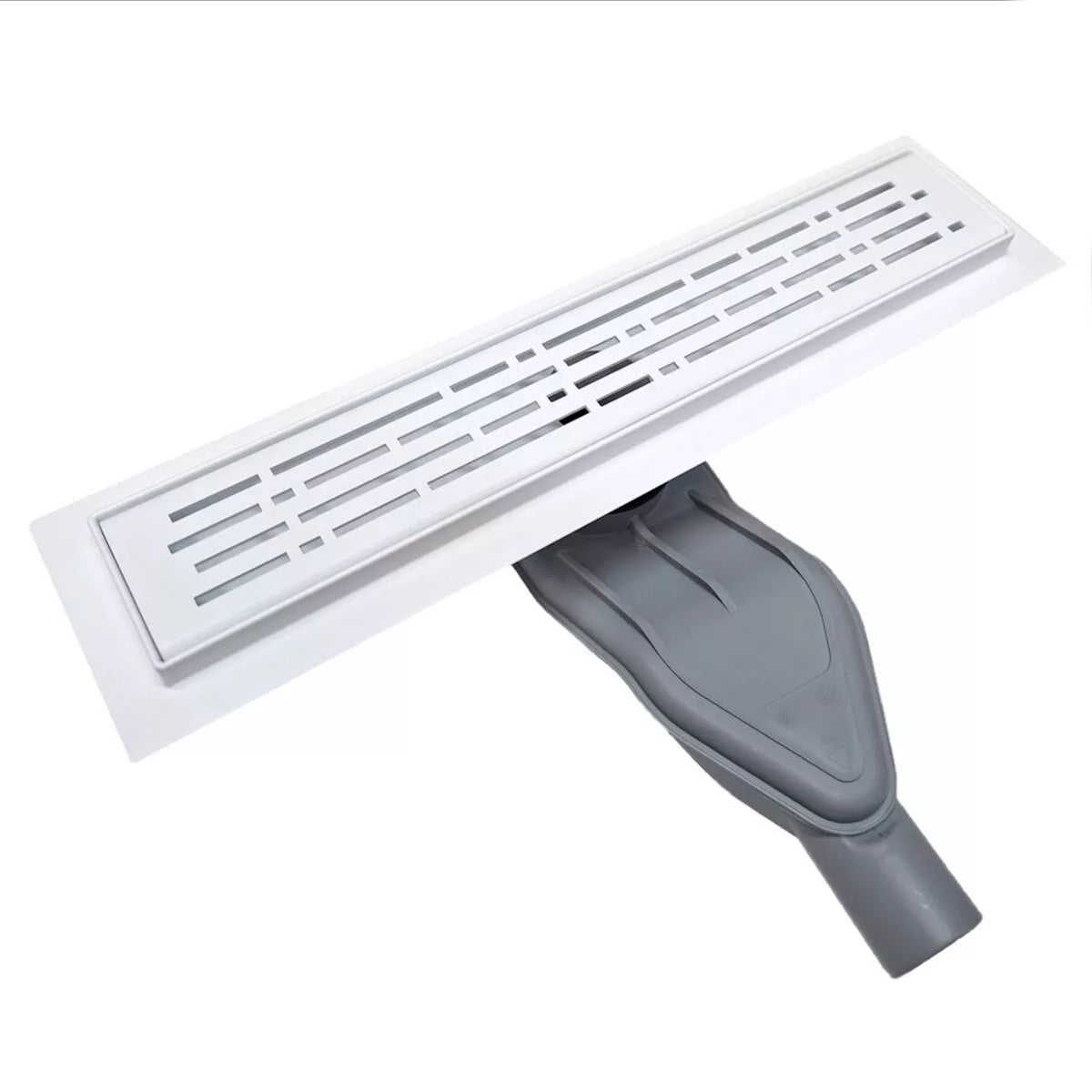 SereneDrains Matte White Linear Drain with Horizontal Outlet Discharge ...