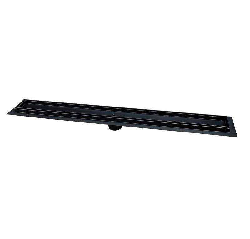 Matte Black Tile Insert Linear Drains with Horizontal Side Outlet ...