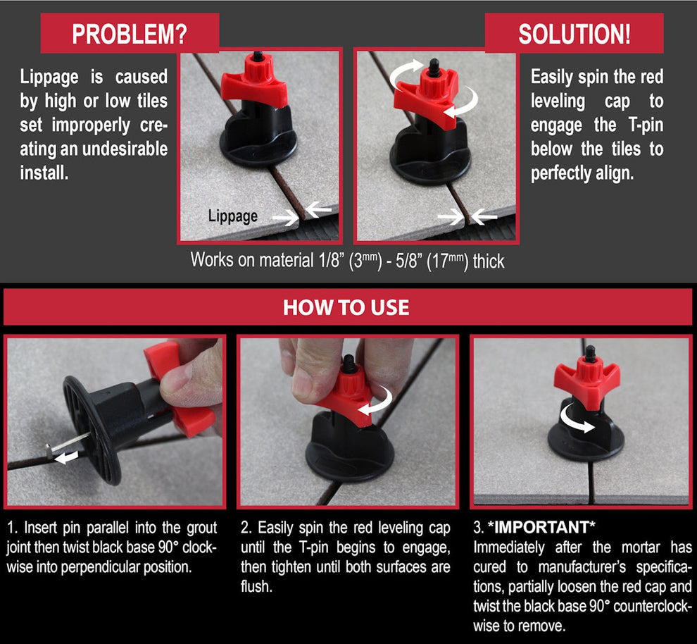 Reusable Tile Leveling System for Shower & Bath Tile Installation ...