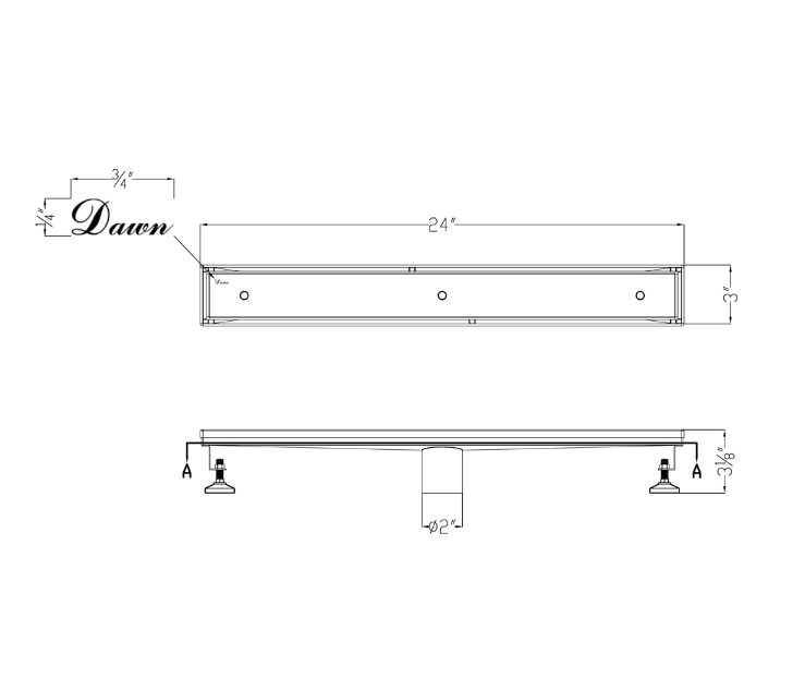 Dawn 36 Inch Tile Insert Linear Shower Drain Colorado River Series ...