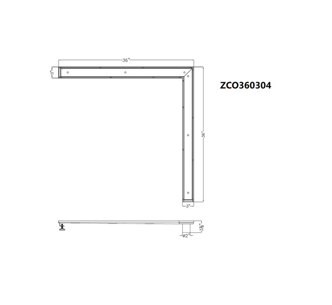 L-Shaped Tile Insert Corner Drain 36 Inch, Dawn Colorado River Series ...