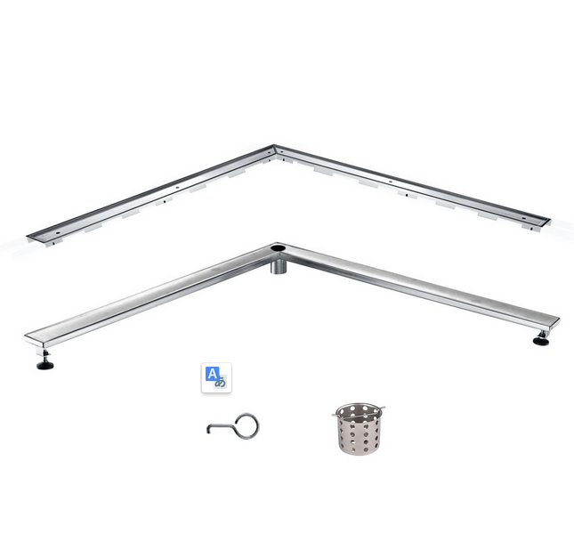 L-Shaped Tile Insert Corner Drain 36 Inch, Dawn Colorado River Series ...