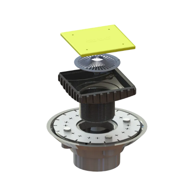 Ebbe E4816 Trend Matte Black Square Shower Drain And Rough-in Adapter ...