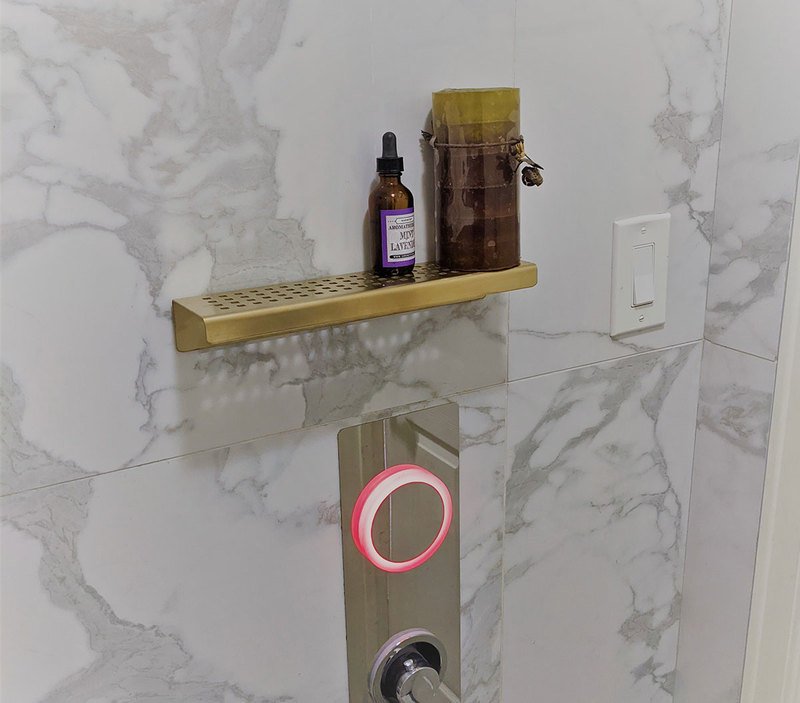 Satin Gold Shower Shelf, Stainless Steel Wall Mount Shower Shelf ...